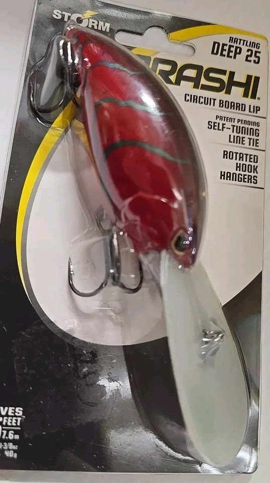 STORM ARASHI RATTLING DEEP 25 FISHING LURE 3.5" RED CRAW, 1 3/8OZ ...