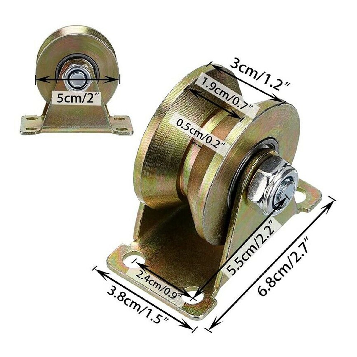 Groove Roller Wheels For Gate Heavy Duty Double Bearing Sliding Door