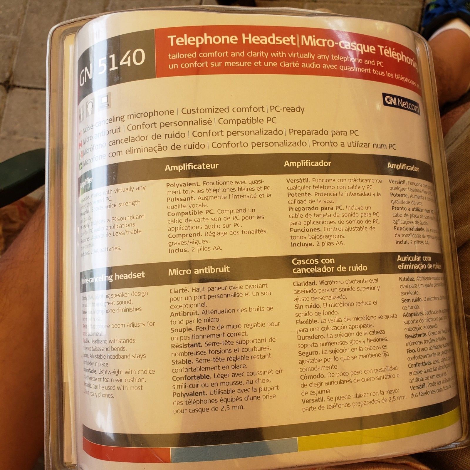 GN Netcom GN-5140 Telephone Headset System Black Silver for Desk ...