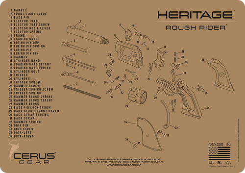 HERITAGE Rough Rider Revolver Schematic Handgun Mat FDE | eBay