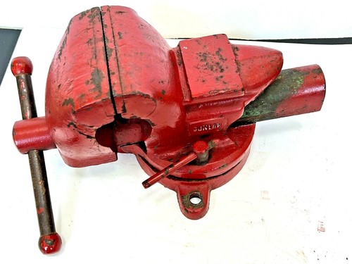 VINTAGE Dunlap 5244 with 3-1/2" Jaws & Anvil BENCH VISE USA | eBay
