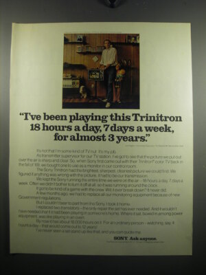 1972 Sony Trinitron Television Ad - I've been playing this Trinitron 18 ...
