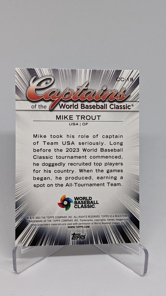 Mike Trout 2023 Topps World Baseball Classic Captains WBC CC-19 | eBay
