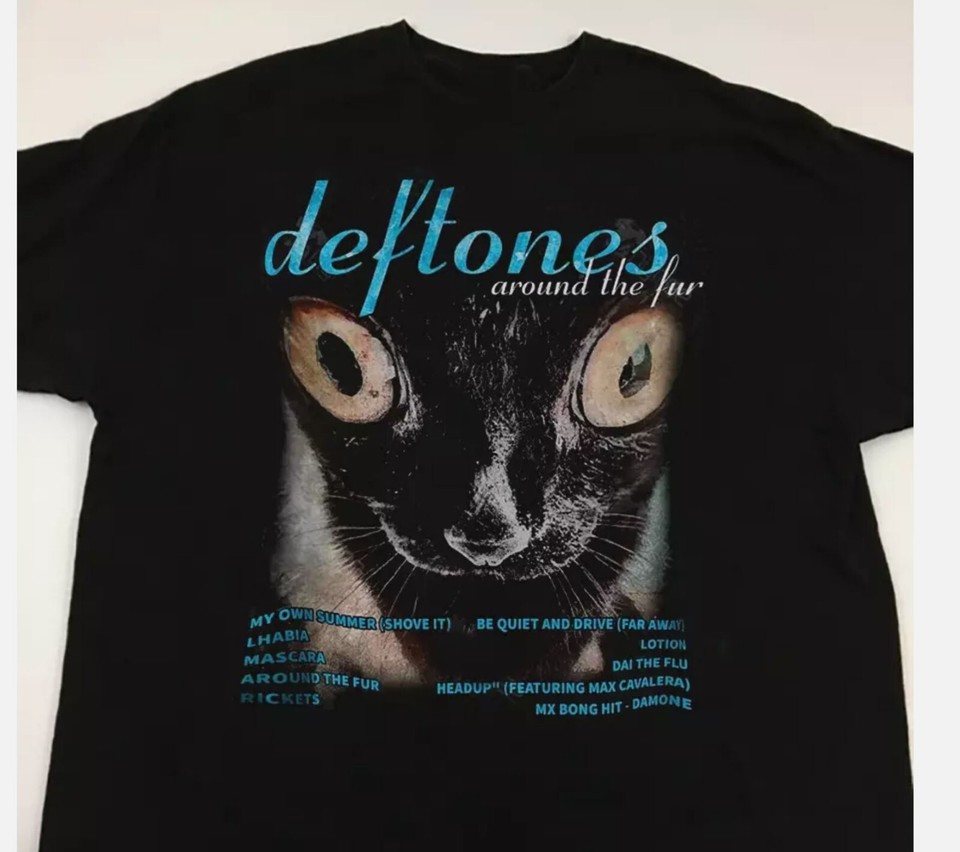 Around The Fur Cat Deftones Shirt 90S Gift Funny Black | eBay