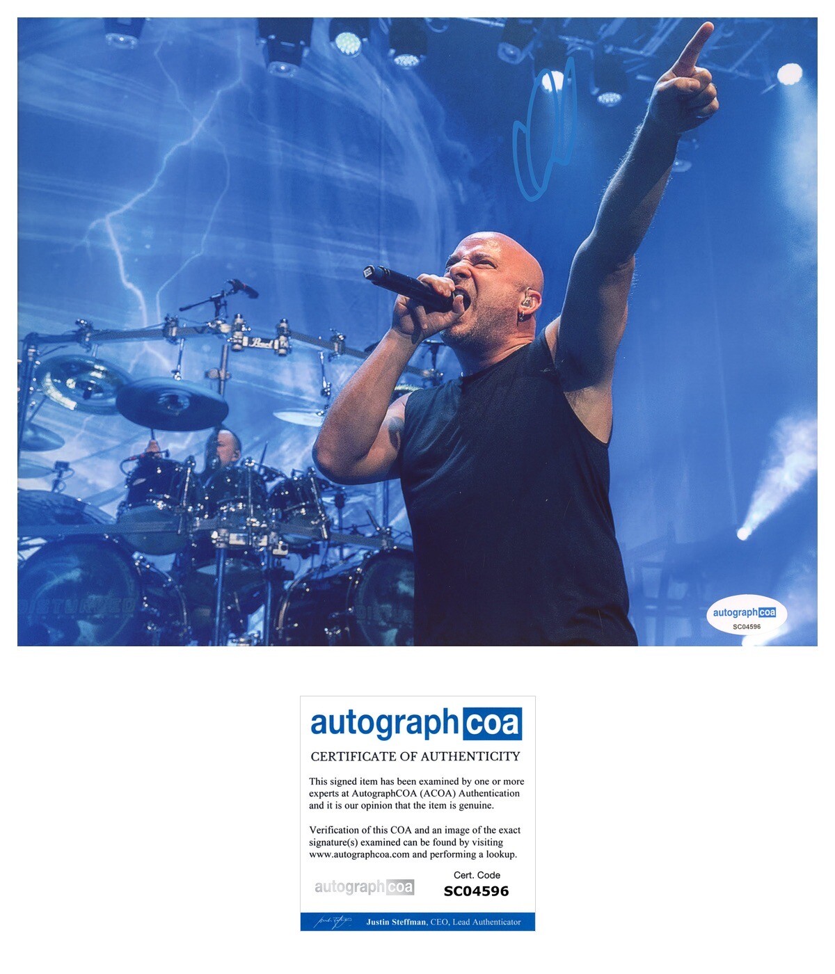 DAVID DRAIMAN SIGNED DISTURBED SINGER 8x10 PHOTO - ACOA COA | eBay