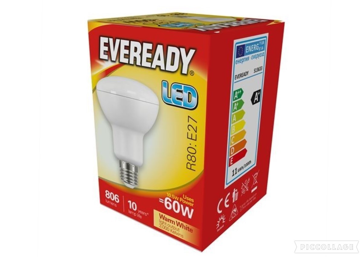 Eveready 10.5w LED Reflector Spot R80 Light Bulb Lamp Screw In ES E27 ...