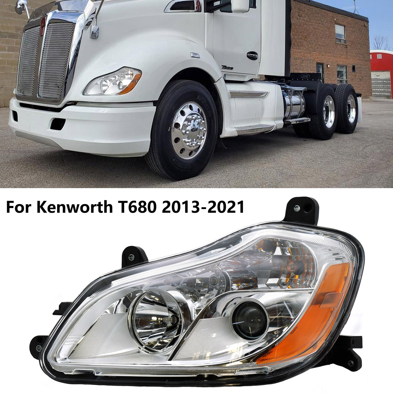 LEFT DRIVER SIDE HEADLIGHT ASSEMBLY HALOGEN FOR KENWORTH T680 2013-2021 ...