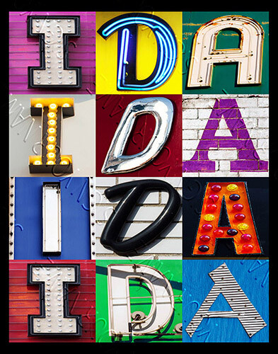 IDA Name Poster featuring photos of actual sign letters | eBay