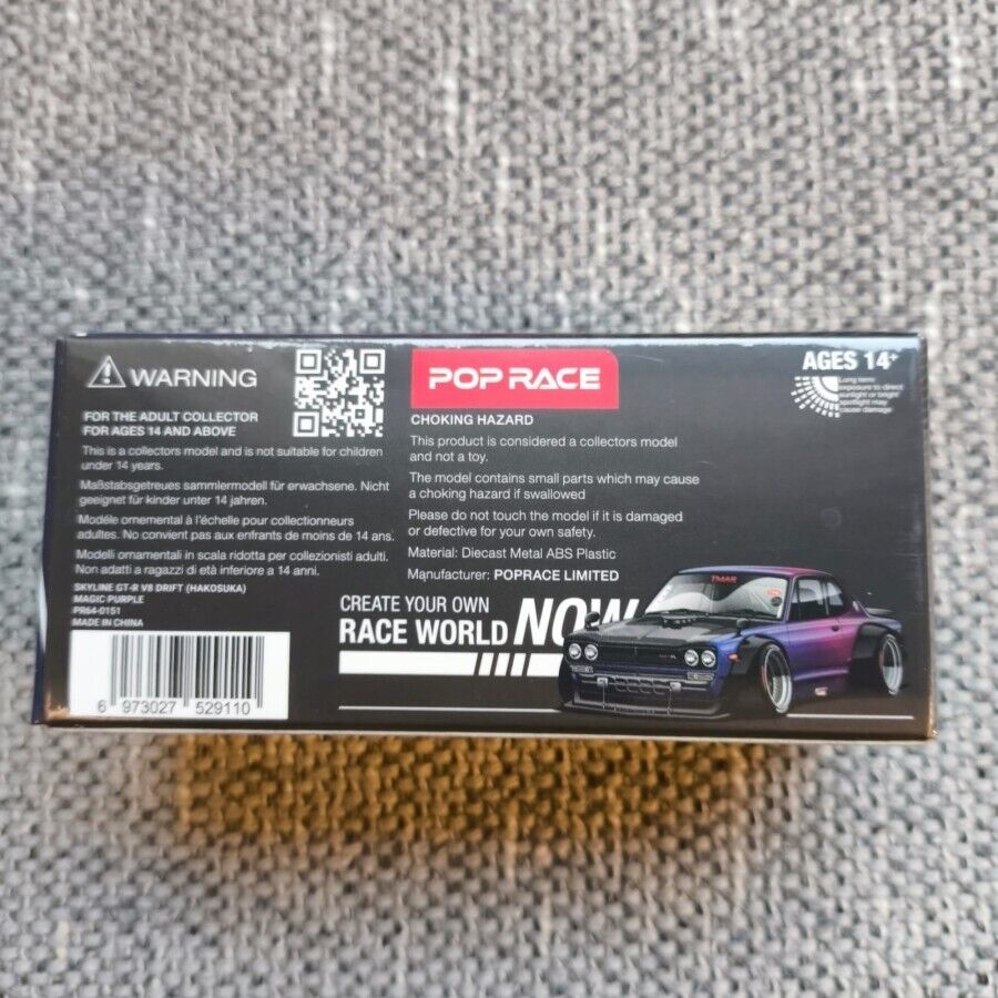 Pop Race Nissan Skyline GT-R V8 Drift Hakosuka Magic Purple Pop Race Nissan Skyline GT-R V8 Drift Hakosuka Magic Purple