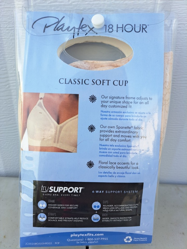 42D PLAYTEX 18 Hour Bra 20/27 Wirefree Ultimate Lift True Support ...