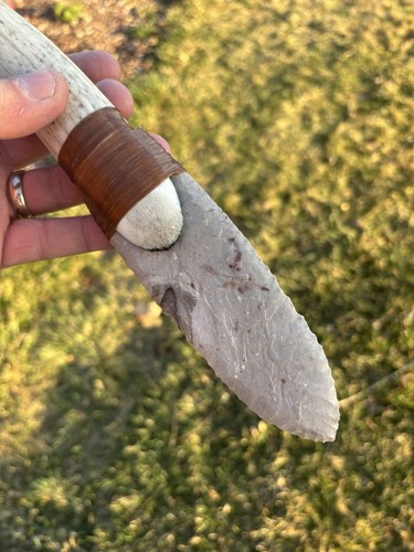 Elk Antler Flint Knapped Stone Spear Arrow Head Knife Blade Dagger ...