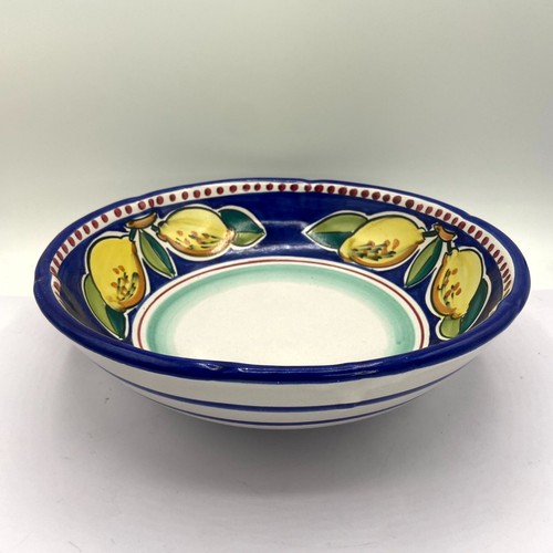Vietri Solimene Hand Painted Ceramic Bowl 10" Decorative with a Lemon ...