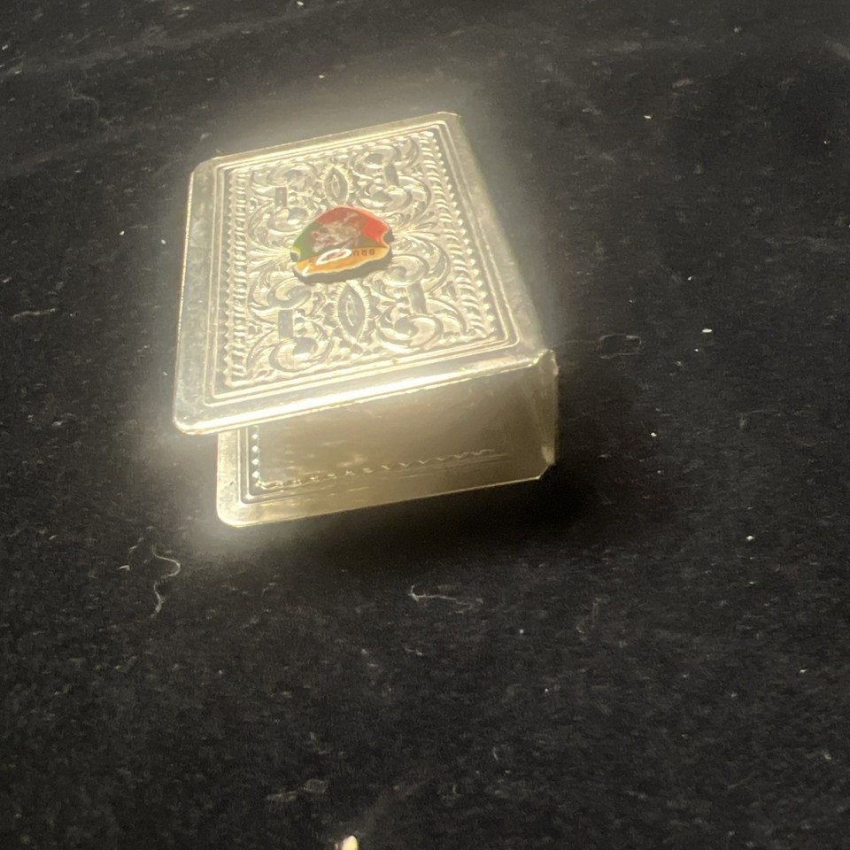 VTG SILVER PLATED VINTAGE SILVER PLATED MATCHBOX COVER SOUVENIR ...