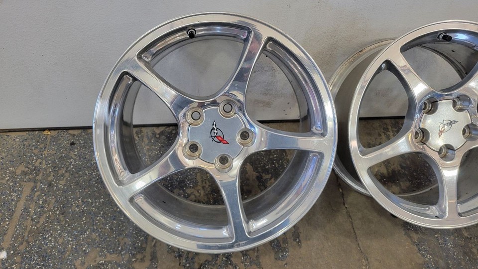 2000-2004 CORVETTE C5 OEM POLISHED WHEELS SET OF 4 17X8.5 18X9.5 00-04 ...