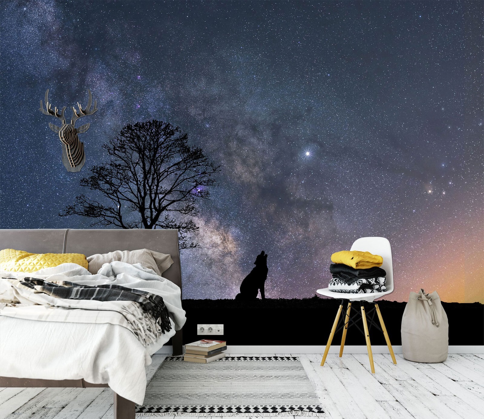 3D Night Animal Wolf G5611 Wallpaper Wall Murals Removable Self ...