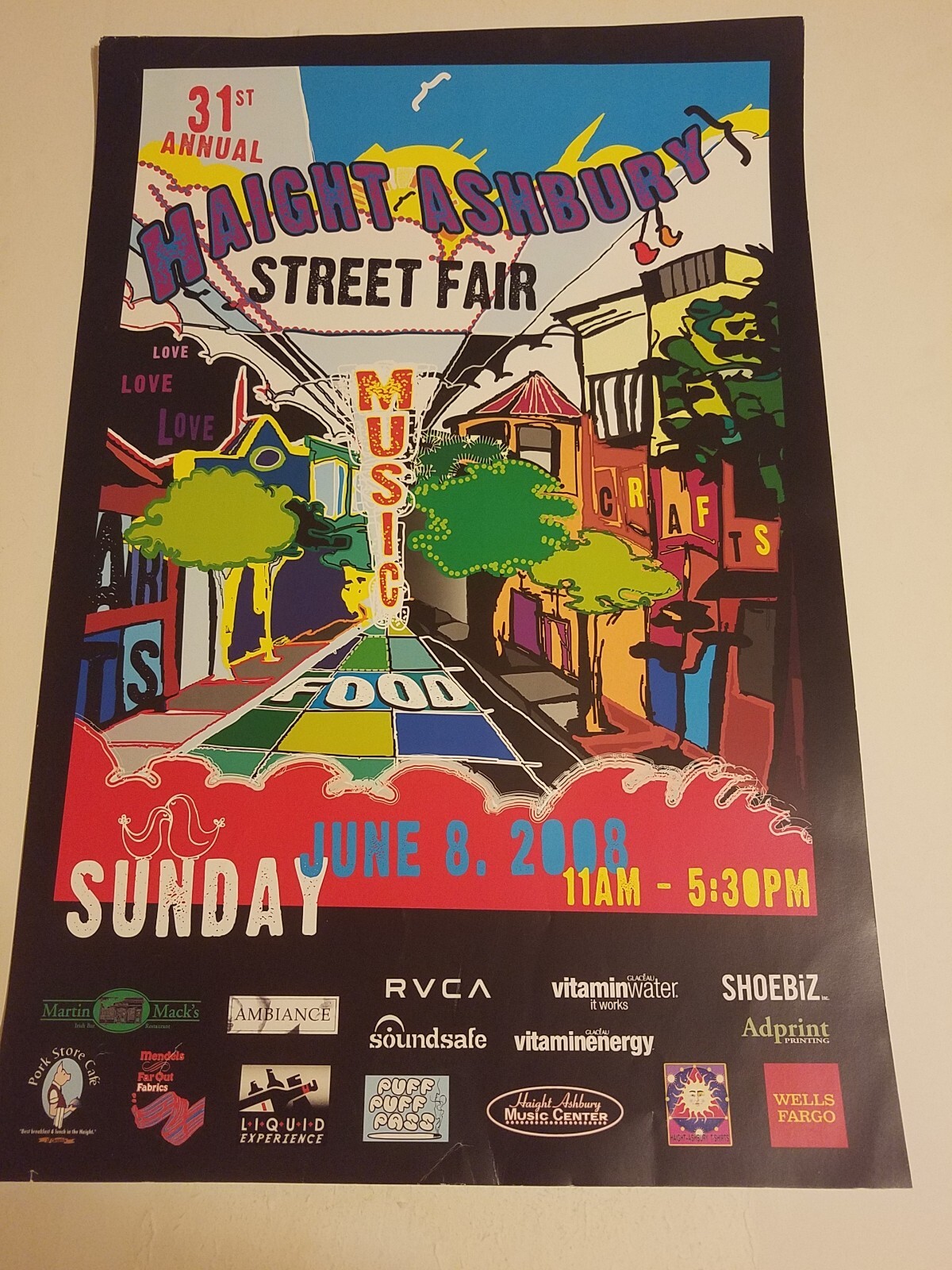 Haight Ashbury 31st Annual Street Fair Poster, June 8, 2008, 25 1/2 " x ...