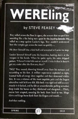 WERELING STEVE FEASEY PB ARC UNCORRECTED PROOF WEREWOLVES VAMPIRES YA ...