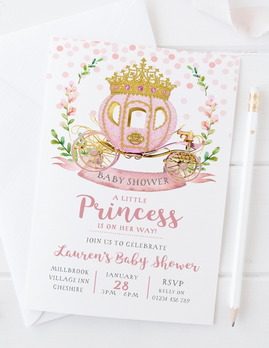 Princess Baby Shower Homemade Invitations Classy And Cheap Baby Shower