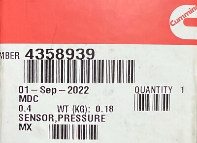 4358939 GENUINE CUMMINS DIFFERENTIAL PRESSURE SENSOR OEM - NEW | eBay