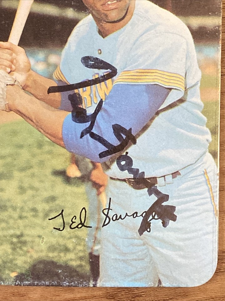 1971 Topps Super #3 Ted Savage SIGNED Autographed Card Milwaukee ...