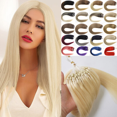 Micro Beads Hair Extensions Micro Ring Loop Tip Remy Human Hair Full ...