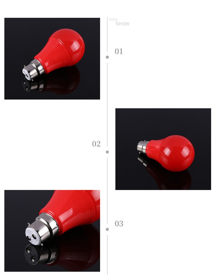 12 Pack B22 Bayonet LED Bulb SMD 2835 7W Red Color Pear Bulbs for ...