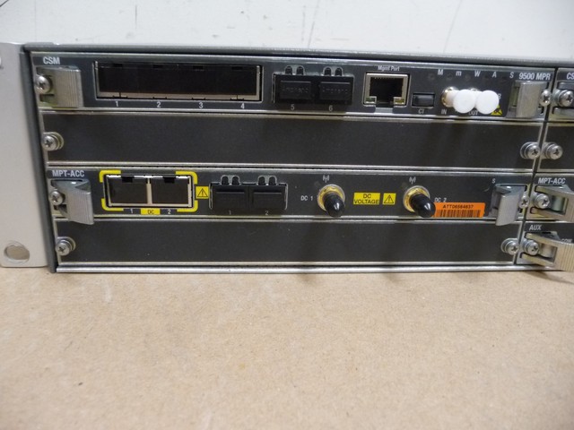 ALCATEL LUCENT 9500 MPR MICROWAVE PACKET RADIO 8-SLOT SHELF WITH 5 ...