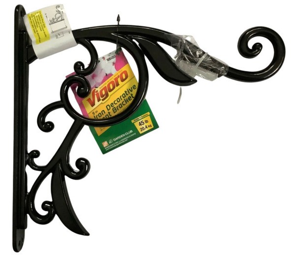 Vigoro 9 in. Iron Decorative Plant Bracket - Black for sale online | eBay