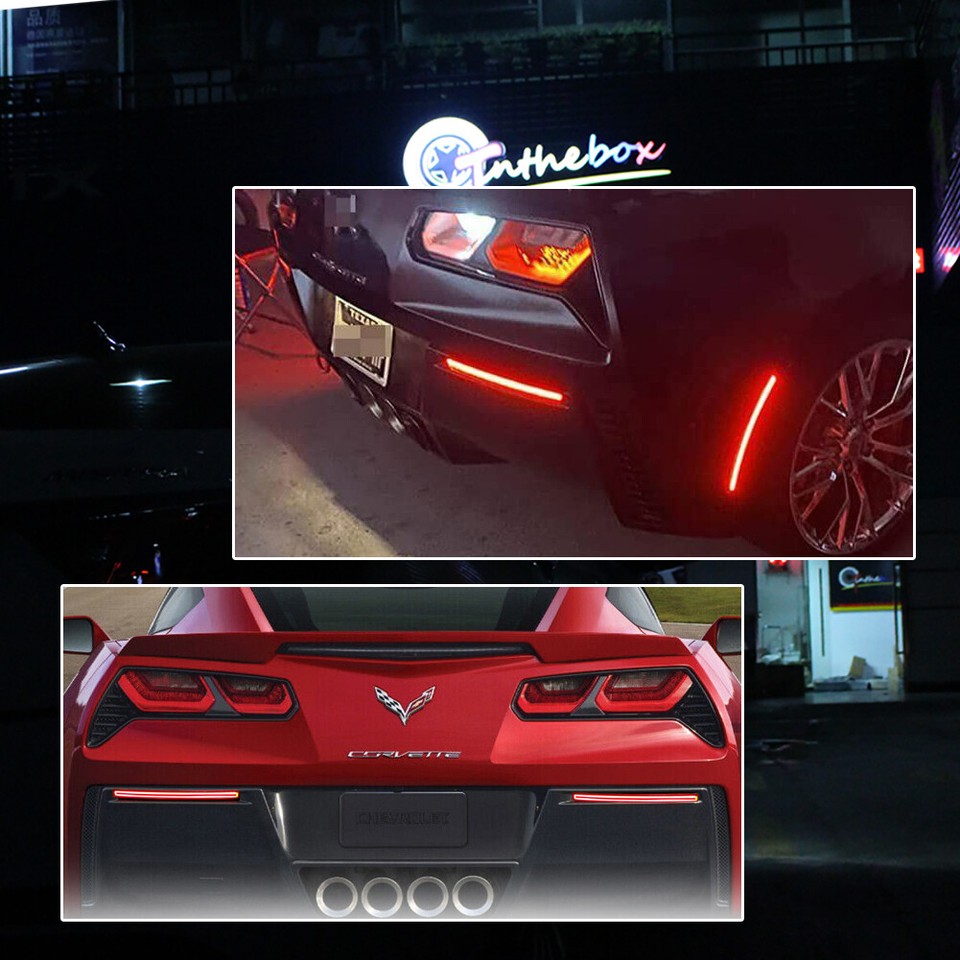 For 2014-2019 Chevy Corvette C7 Brake Tail Lights LED Rear Reflectors ...
