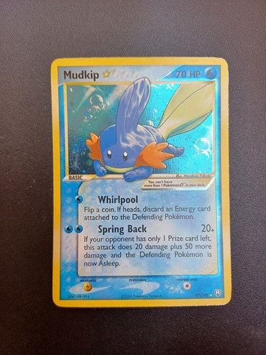 Pokemon Mudkip Gold Star Ex Team Rocket Returns 107/109 No Treecko ...