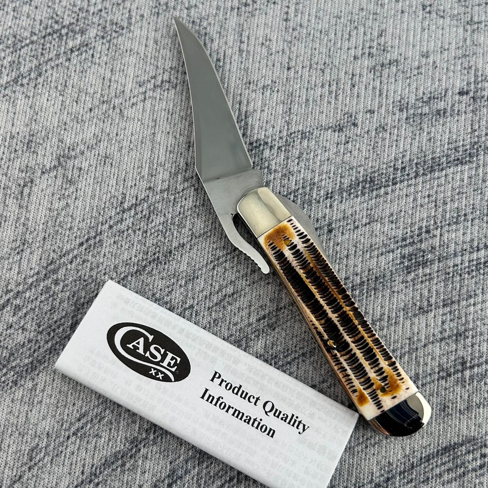 Case xx Knives Russlock 6.5 Bone stag Handle Pocket Knife Honey and ...