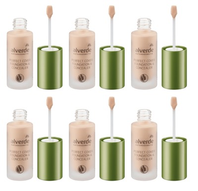 6 x 20ml | alverde NATURKOSMETIK Foundation & Concealer Perfect Cover ...