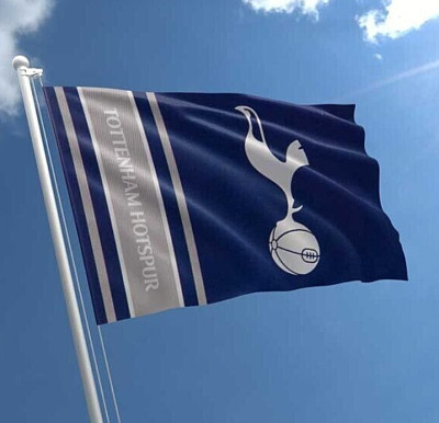 TOTTENHAM HOTSPUR FC LARGE SPURS (5ft x 3ft) NAVY FOOTBALL CLUB MAST ...