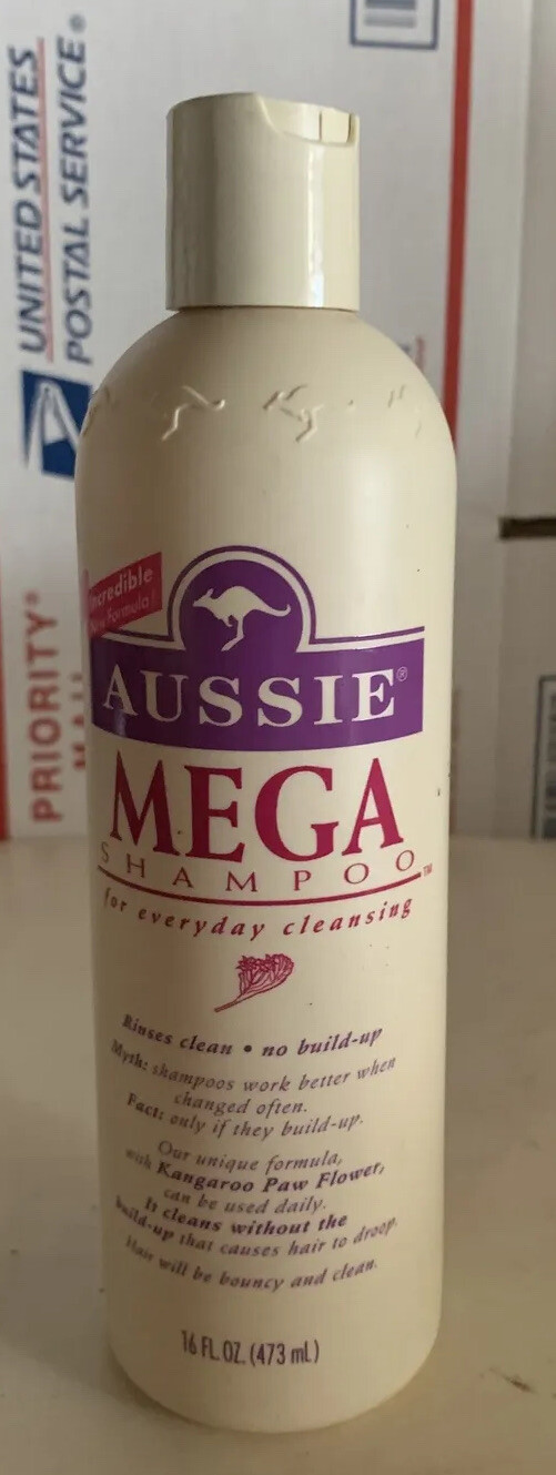 Vintage 90s Aussie Mega Shampoo 16 FL Oz Hair NOS RARE Discontinued ...