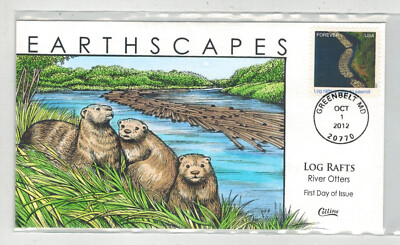 2012 COLLINS HANDPAINTED EARTHSCAPES & ANIMALS LOG RAFTS & RIVER ...