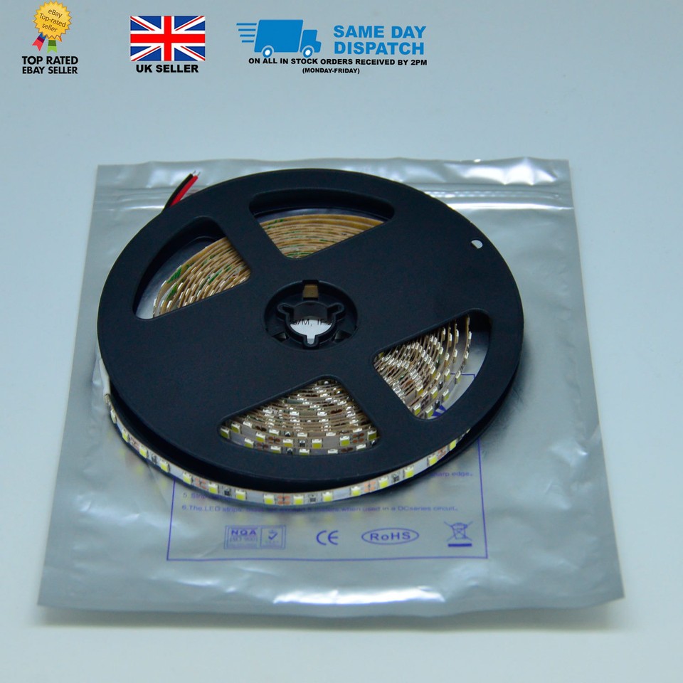 High-Quality 2835SMD LED Strip - 5m Roll, 6000K, UK Seller 12V IP20 ...