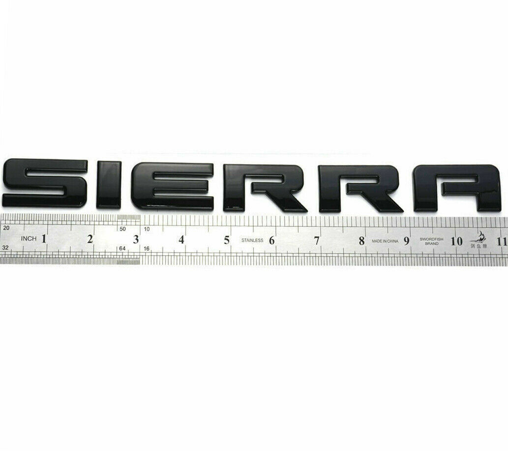 4Pc Gloss Black GMC Sierra SLE Letter Emblem Badge Front Door/Rear ...