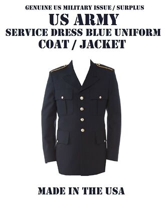 US ARMY MILITARY MEN'S CLA SERVICE DRESS BLUE BLUES ASU UNIFORM COAT ...