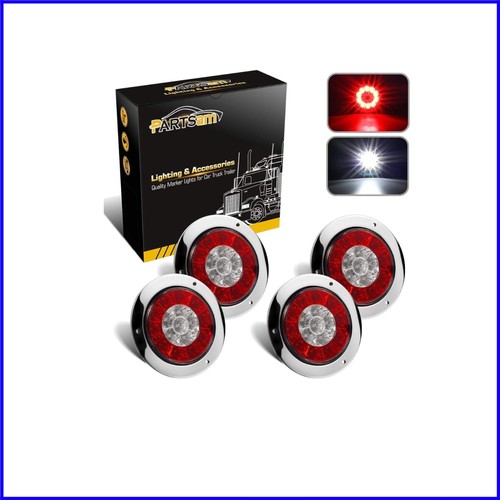 Durable 4-Inch Round LED Tail Lights - Universal Fit for 12V Trucks and ...
