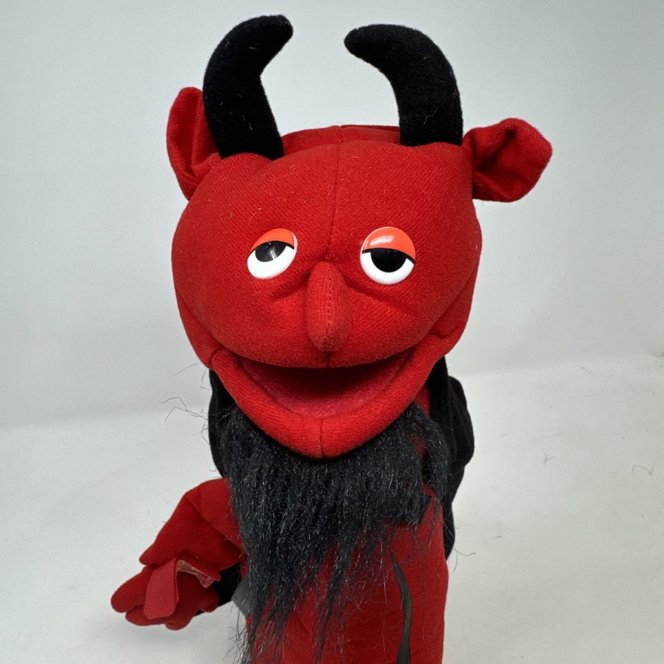 The PUPPET Factory Red Faced Devil Satan Lucifer Toy Plush Evil Hand ...