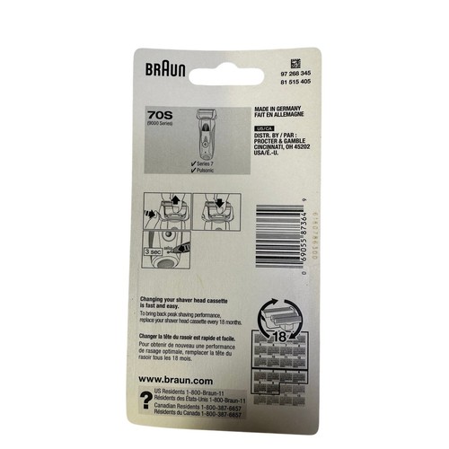 Braun Series 7 Shaver Head Replacement Cassette # 70S/9000 Series-One ...