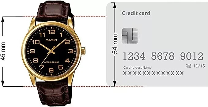 NEW MENS CLASSIC CASIO BLACK DIAL EASY READ NUMERALS BROWN CROC LEATHER ...