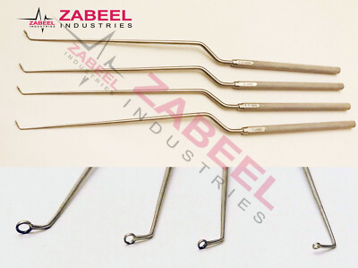 Transsphenoidal Hardy Pituitary Neurosurgery Curettes Set Of 4 Surgical ...