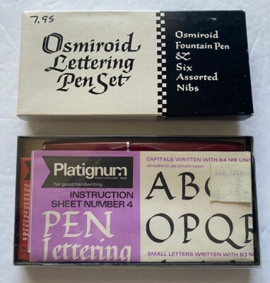 LOT OF 2 Fountain Pen Sets Osmiroid And Platignum Calligraphy Lettering ...