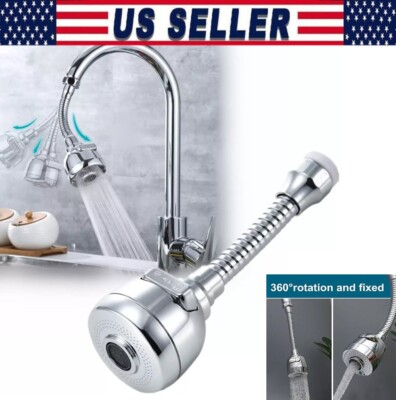 360 Degree Rotating Faucet Movable Kitchen Tap Head Water Saving Nozzle ...