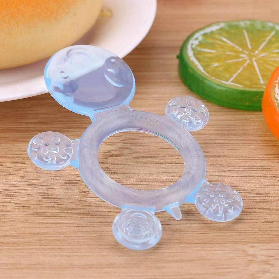 Cute Baby Teether Kids Silicone Teething Chewable Pacifier (Blue ...
