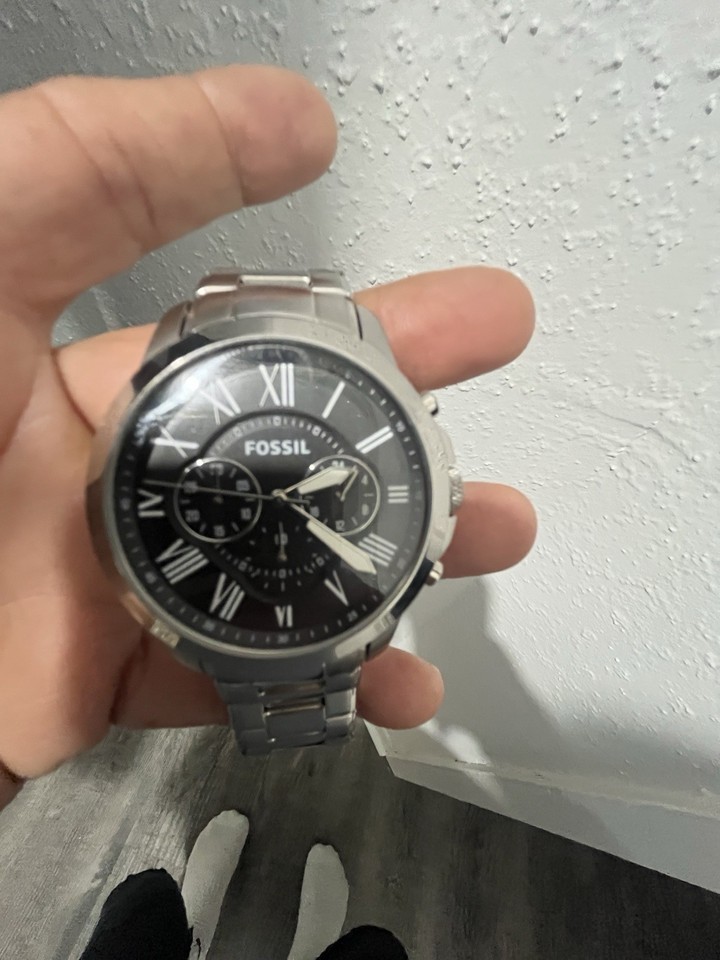 Fossil Men's Chronograph Black Dial Roman Numerals Stainless Steel ...