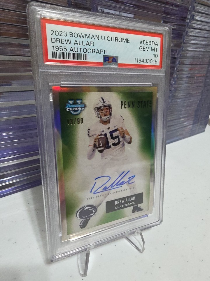 DREW ALLAR ON CARD AUTO TO 99!!! 2023 BOWMAN U CHROME 1955 AUTOGRAPH ...