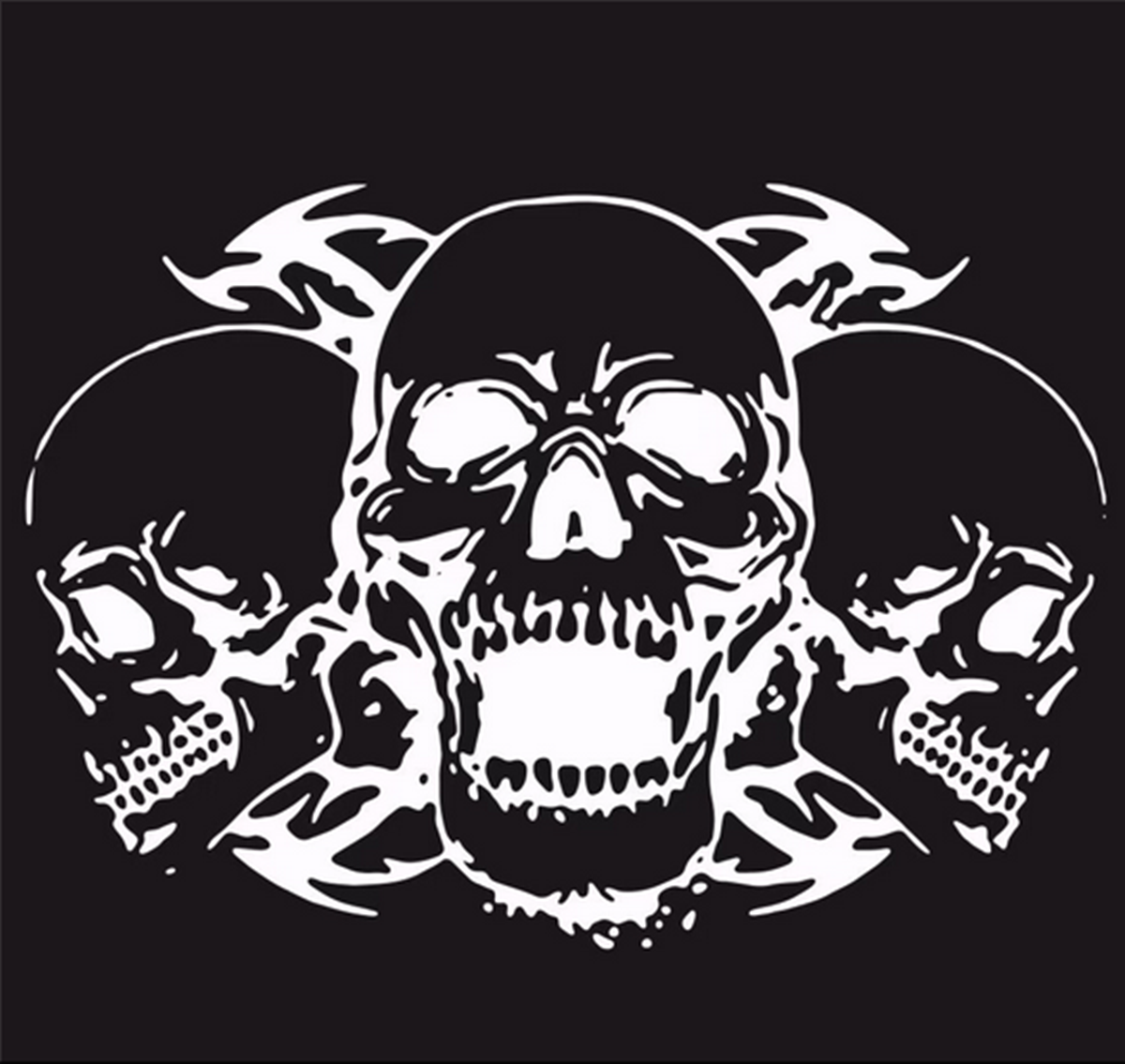 White Triple Skull Decal Vinyl Car Stickers Auto SUV Hood Cover Sticker ...