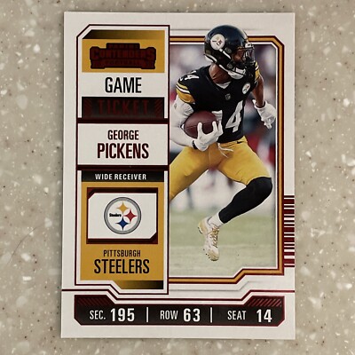 2023 Contenders Game Ticket Red #82 George Pickens - Pittsburgh ...